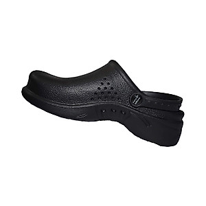 Natural Uniforms Ultralite Women's Clogs with Strap (Size 8, Black)