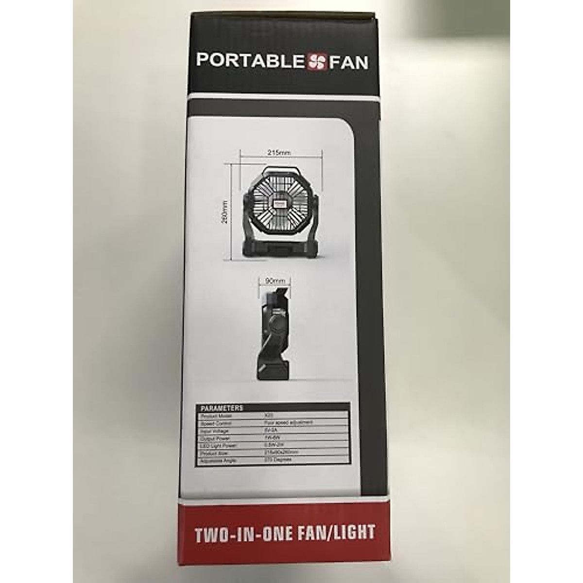 Portable Camping Fan with LED Lantern - Cordless Rechargeable Battery Powered Fan, 270°Pivot Personal USB Desk Fan, 4 Speed Quiet Table Fan, 32Hrs Battery Operated Tent Fan for Travel, Picnic (Orange)