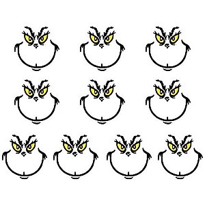 Fungusic 20pcs Christmas Ornaments Sticker Cartoon Face Decal Vinyl Stickers Christmas Decoration Sticker for Winter Holiday Party Supplies