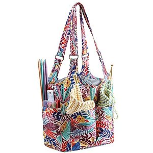 KOKNIT Waterproof Craft Bag, Portable Durable Shoulder Tote Travel & Yarn Bag with Drawstring Closure, Premium Organizer Bag for Yarn and Crafts