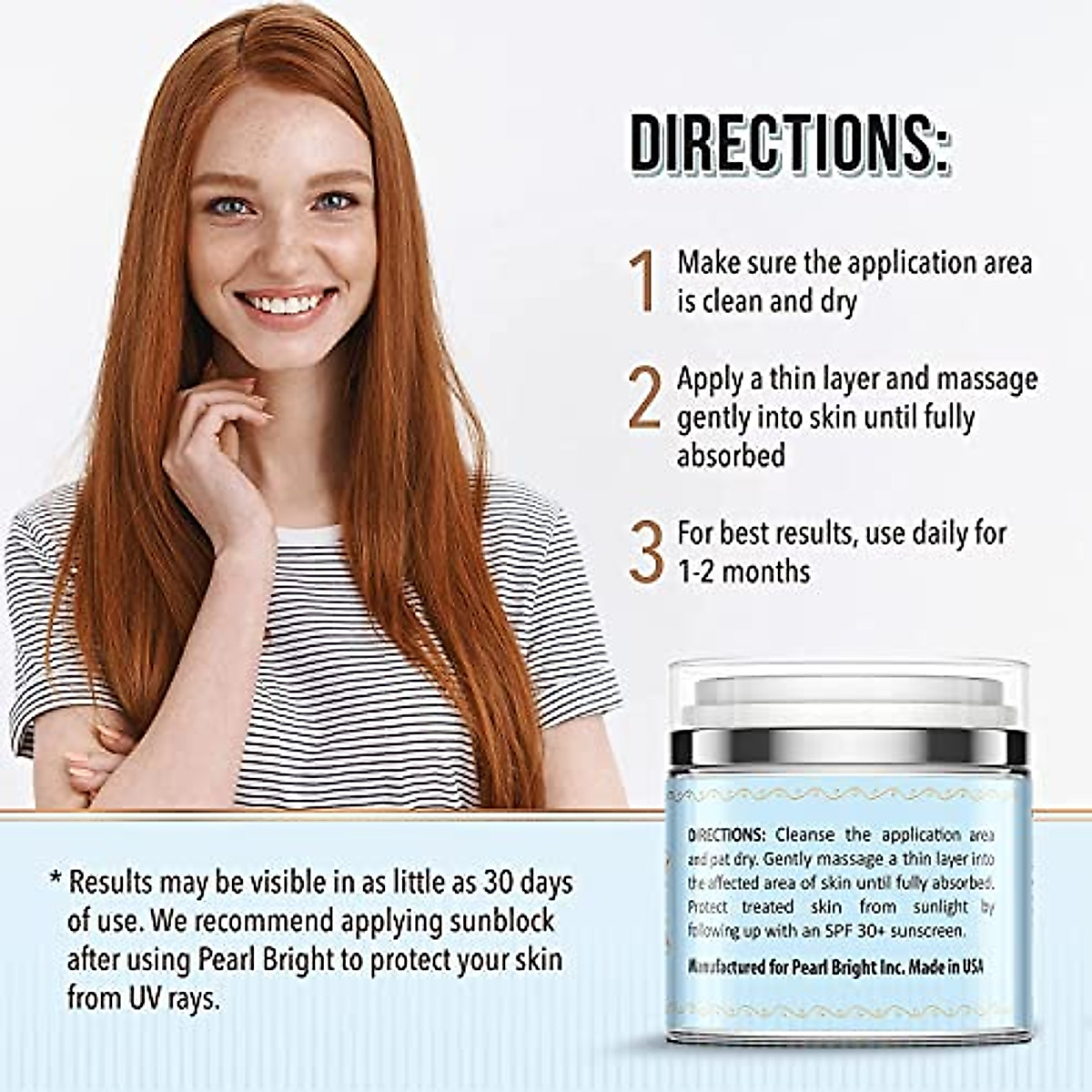 PearlBright Dark Spot Remover for Face, Body and Sensitive Areas - Natural Skincare for Underarms, Elbows & Privates - Made in USA - Dark Spot Corrector with Licorice, Mulberry Extract Arbutin, 1.7OZ