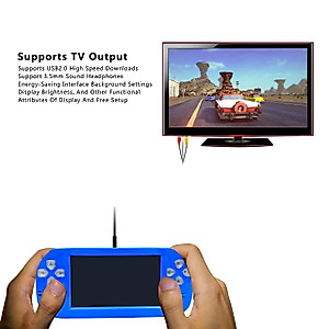 Handheld Game Console, Portable Video Game Console 4.3 Inch 3000 Classic Retro Game Console Pap-KIII , Support GBA / GBC / GB / SEGA / NES / SFC / NEOGEO (Blue)