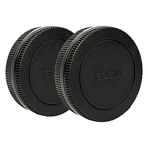 NIYI 2Sets Camera Body Cap and Lens Rear Cap Kit, Compatible with Canon EOS M Mount Mirrorless Camera Rear Lens Protector Cover and Body Protector Set