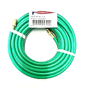 STARTECHWELD Argon Gas Hose for MIG/TIG Welding Flowmeter 1/4", 5/8"X18 Male, NPT Fittings, Inert Hose (50 Feet)