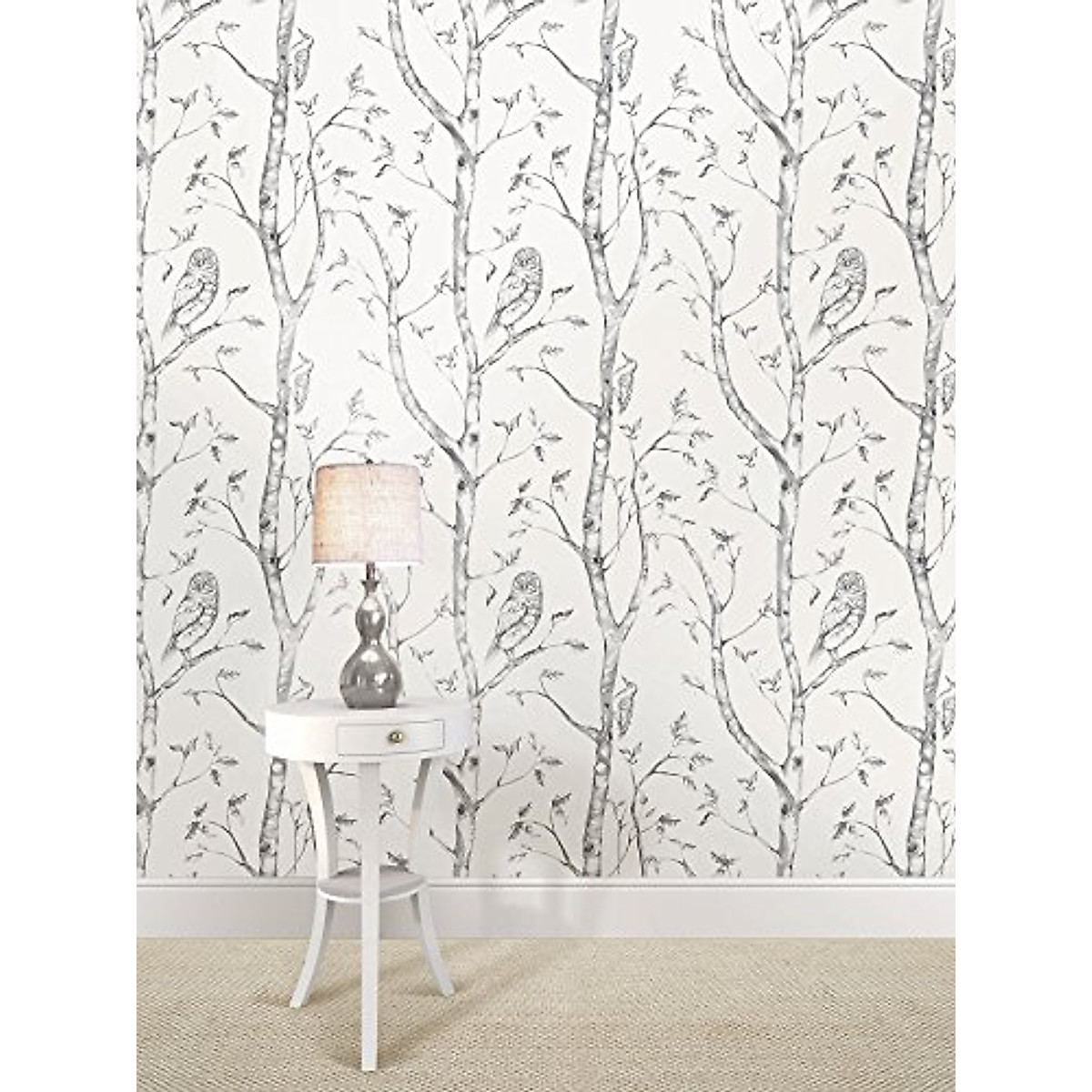 NuWallpaper NU1412 Woods Peel & Stick Wallpaper, Grey