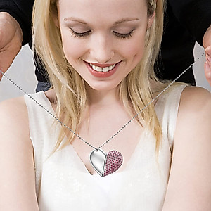 RAOYI 64GB Heart Shape USB 2.0 Flash Drive Crystal Memory Stick Thumb Drive Pen Drive Jump Drive Jewelry Pendant Necklace with Key Chain-Pink