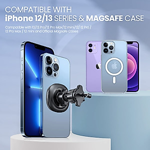 1Zero Compatible for MagSafe Car Mount [16 Super Strong Magnets] Magnetic Phone Holder for Car Dashboard Vent Hands-Free iPhone Car Mount Holder for iPhone 14 13 12 Pro Plus Max Mini MagSafe Case