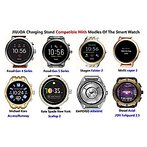 2PACK Charger Dock Compatible with Fossil Gen 5 Garrett Hr/Carlyle/Julianna,Gen 4 Explorist HR/Venture HR/Sport,Emporio Armani,Skagen falster 2,Misfit Vapor 2,Diesel Guard 2.5, Smart Watch
