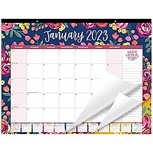 bloom daily planners 2023 Calendar Year Desk/Wall Monthly Calendar Pad (January 2023 - December 2023) - Large 21" x 16" Hanging or Desktop Blotter - Vintage Floral