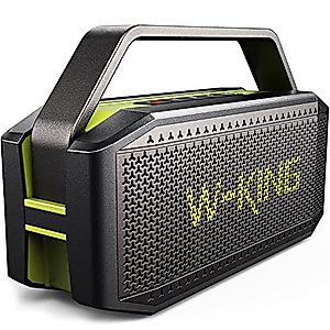 W-KING Portable Bluetooth Speakers, 60W IPX6 Loud Wireless Outdoor Waterproof Speaker with Subwoofer, 40H Playtime, Rich Bass Large Powerful Stereo Speaker with Power Bank, V5.0, TF Card, AUX, NFC, EQ