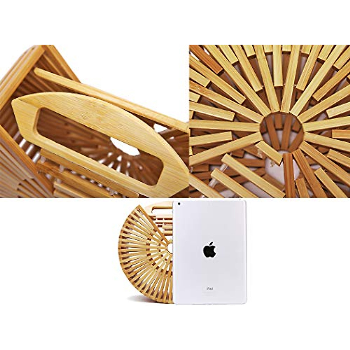 Fashion Bamboo Handbag Handmade Woven Beach bag for Womens (Bamboo)