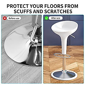 4 Pack Bar Stool Floor Protectors, Barstool Base Ring Silicone Cover Pad Fit for 16"-18" Round Base, Chair Leg Floor Protectors for Hardwood Floors & All Hard Surfaces, Non-Slip, Anti-Scratch, Grey