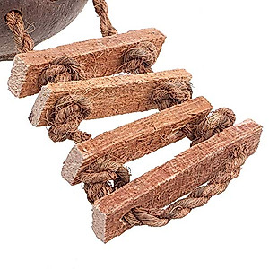 Bird Nest for Parakeets Naturals Coco Parrot Breeding Box Lovebird House Cage Play Hanging Toy with Ladder for Budgies Parakeet Cockatiels Conure Canary Finch Pigeon