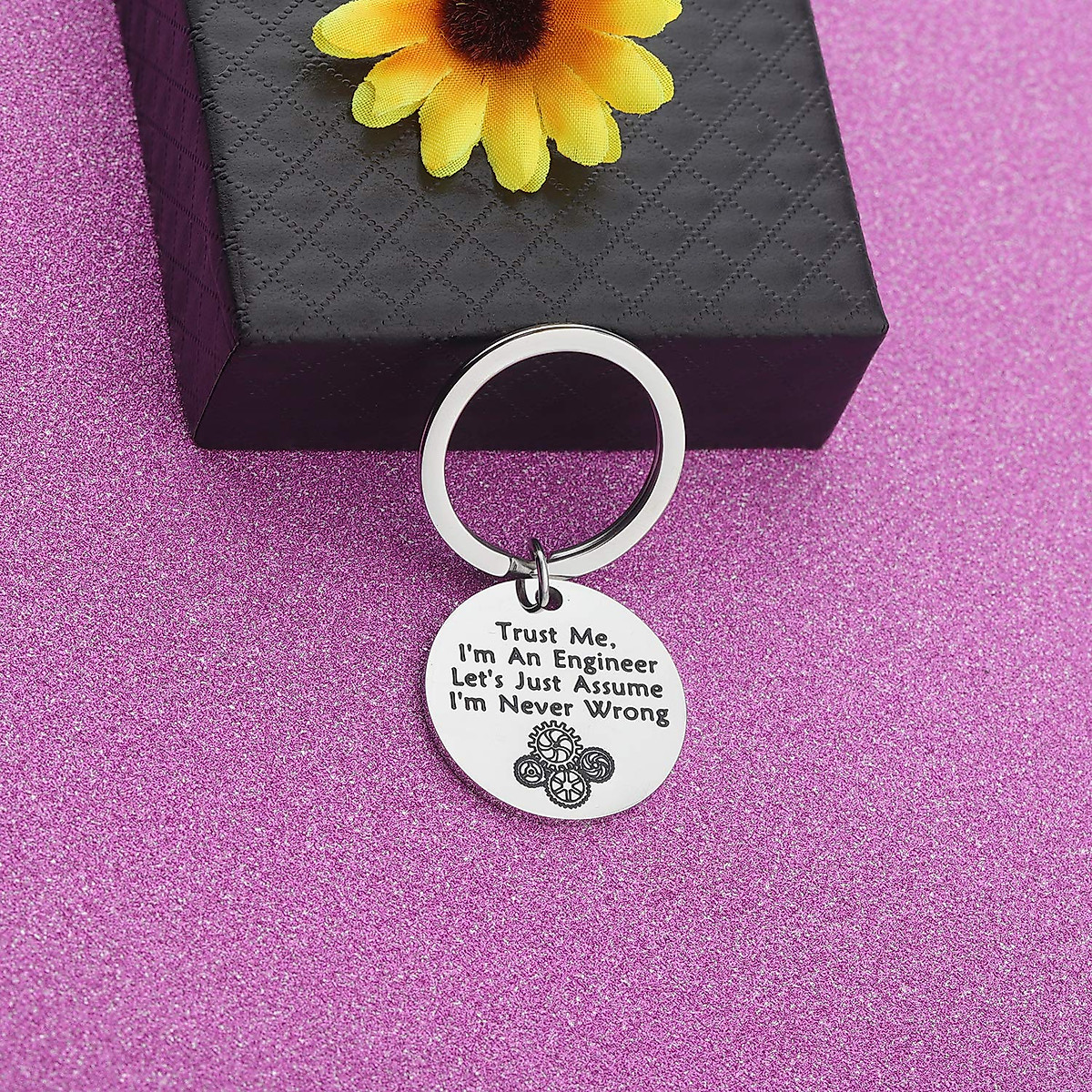 LQRI Engineer Gift Engineering Gift Trust Me I'm An Engineer Keychain Engineer Gift Retiring Gift Engineering Graduation Gift