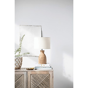 Creative Co-Op Mango 2 Woven Rope Doors, 1 Shelf and Tassel Handles Console, Bleached Wood
