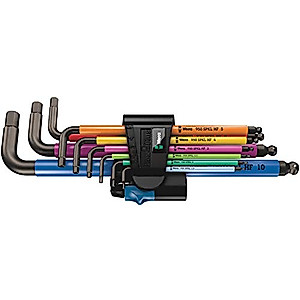 Wera Tools 05022210001 950 SPKL/9 SM HF Multicolour L-Key Set Metric BlackLaser, One Size, Multi