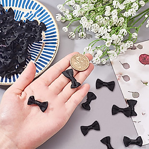 PH PandaHall 120pcs Mini Bow Tie Bows Ribbon Bows 1" Grosgrain Ribbon Bowknots, Black Mini Bow Ties Embellishment Woven Hair Bows for DIY Hair Clips, Pets Hair Bows
