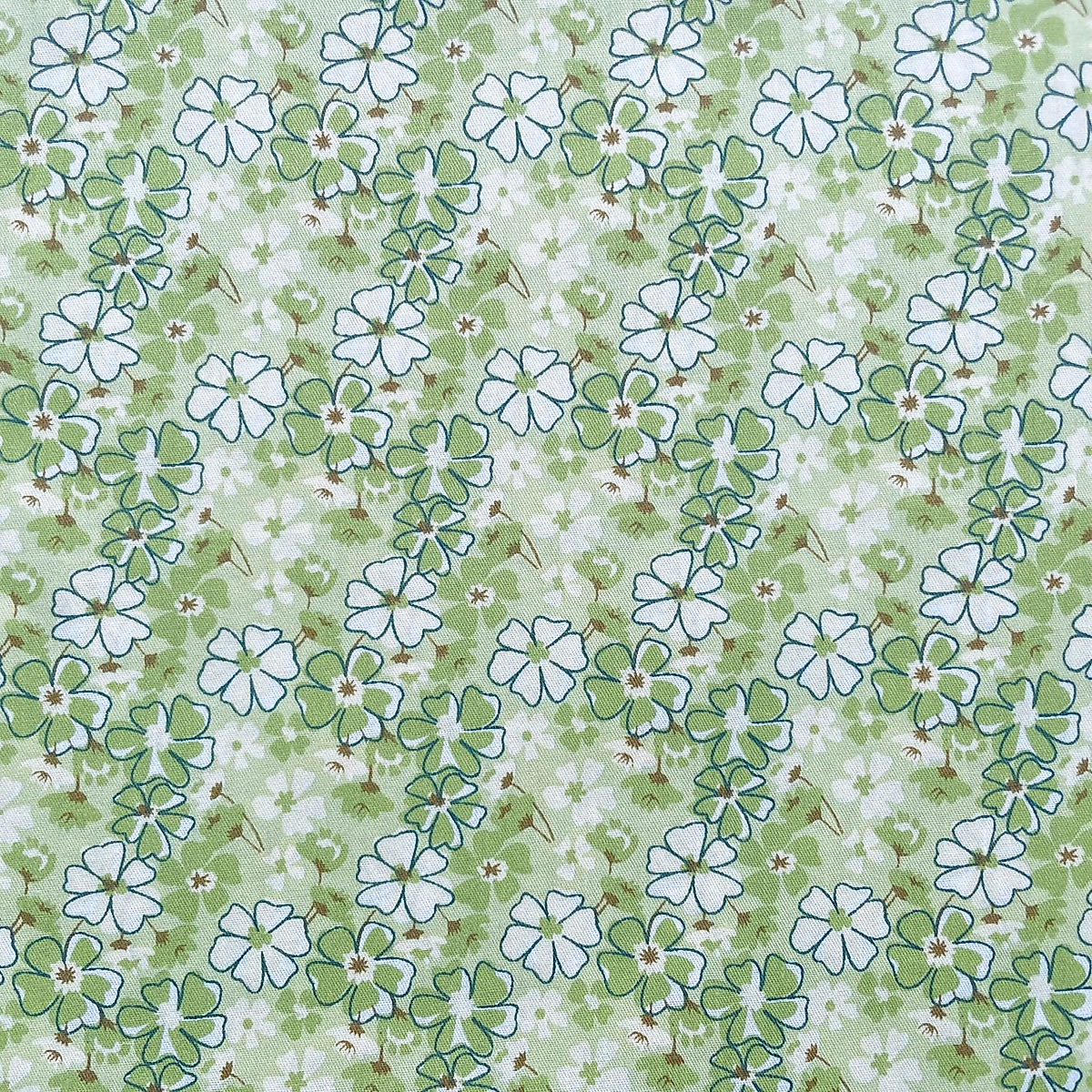 Green Daisy Fat Quarters Fabric Bundles 18 x 22 Inch Spring Cotton Quilting Fabric Bundles Cactus Leaf Quilt Fabric for DIY Handmade Crafting (6Pcs)