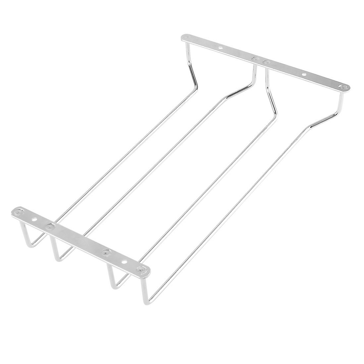 Wine Glass Rack, 2 Rows Stainless Steel Wall-Mounted Wine Glass Hanger For Bar Home By Hmane (Silver)