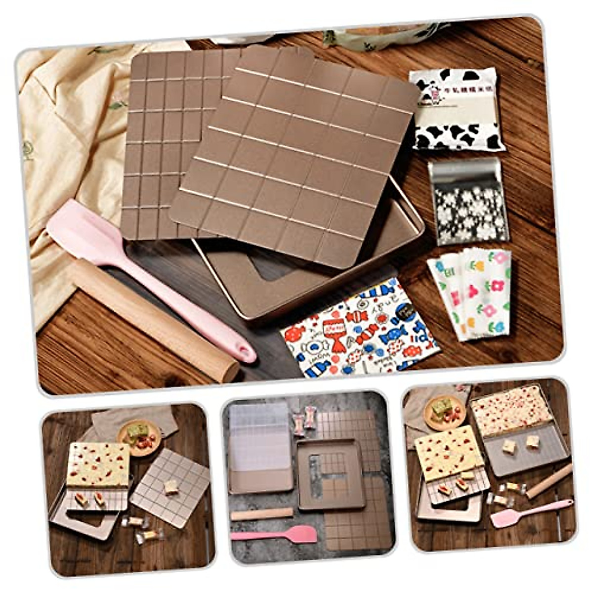 Kichvoe 1 Set Cake Baking Mould Pastry Baking Multipurpose Tool Nougat Making Supplies Microwave Tray Handmade Nougat Molds Stainless Steel Tray Crisp Mold Energy Bar Metal Dedicated