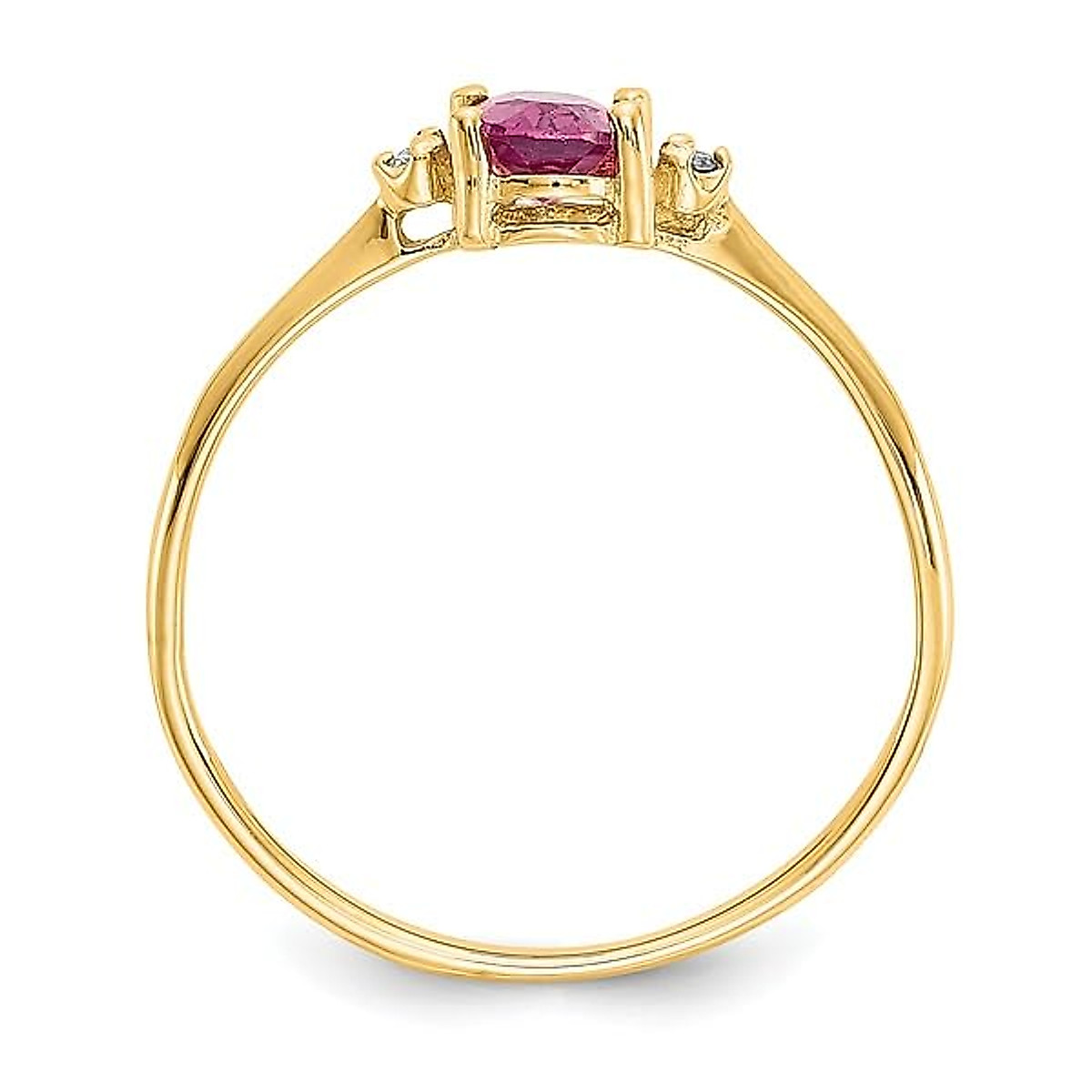 IceCarats 14K Yellow Gold Diamond Pink Tourmaline October Birthstone Ring Gemstone Band Size 6