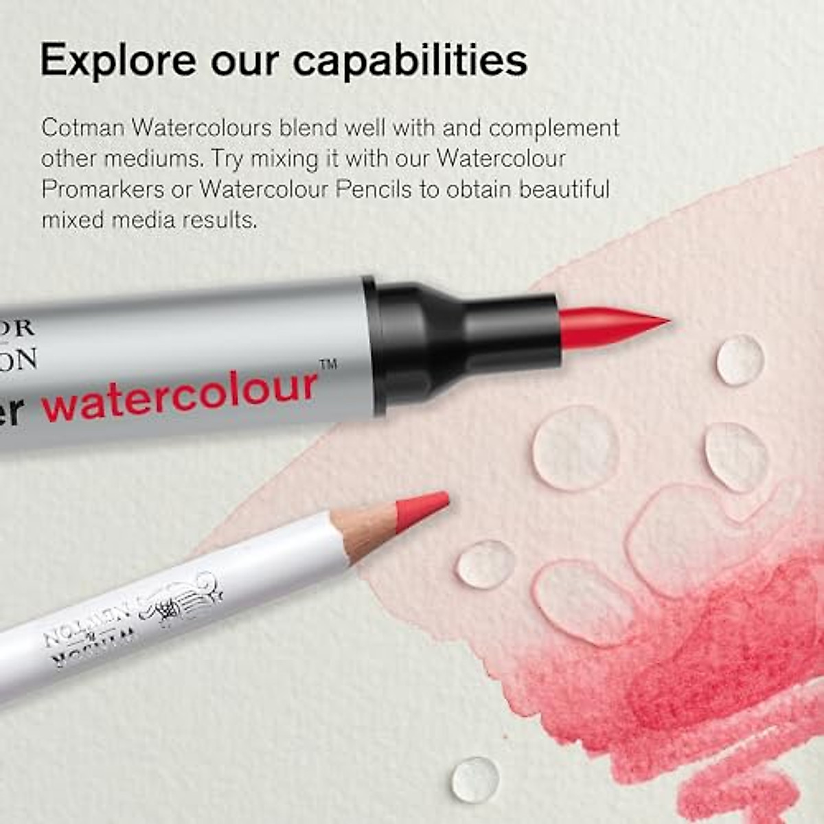 Winsor & Newton Cotman Watercolor Paint, 21ml (0.71-oz) Tube, Cadmium Red Deep Hue