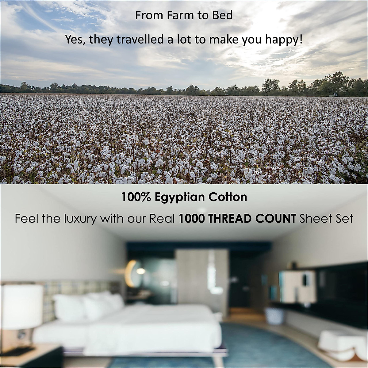 Real 1000-Thread-Count, 100% Certified Egyptian Cotton |5 PC Split King Size, Plum Color| Split Sheet Set for Adjustable Bed, Fits Mattresses upto 18" Deep Pockets, Soft Silky Sateen Weave