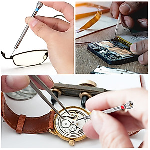 13 Pieces Micro Precision Watch Screwdriver Set Small Screwdriver Kit 0.6-2 mm with 13 Extra Replace Blades Watch Flathead Repair Link Tool for Watch Eyeglasses Jewelry Work Electronics Repair