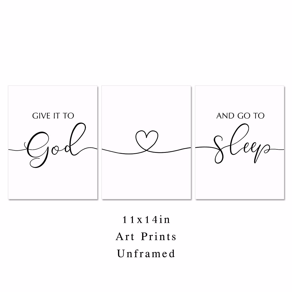 Give It To God And Go To Sleep Sign, Above Bed Wall Decor, Master Bedroom Signs, Bedroom Wall Art, Inspirational Decor, Signs Above Bed, Bedroom Decor, Unframed (11x14 inch)