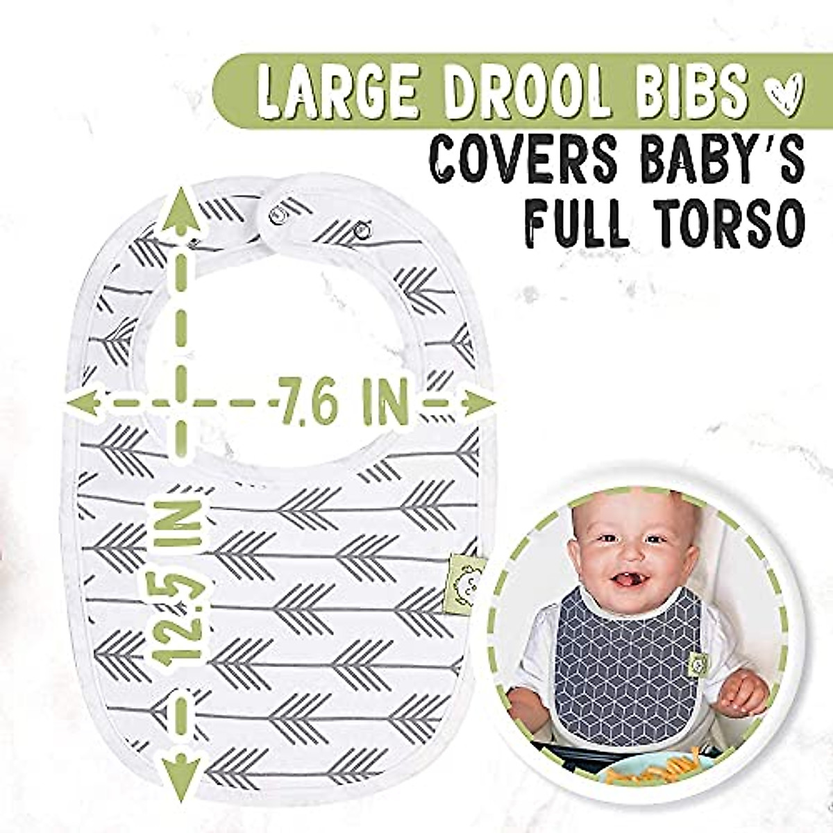 KeaBabies Toddler Pillow with Pillowcase and Organic Baby Bibs Bundle - Jumbo 14X20 Pillows for Sleeping - Machine Washable Teething Bib - Unique Baby Gift for Boys and Girls