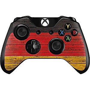 Skinit Decal Gaming Skin Compatible with Xbox One Controller - Originally Designed German Flag Dark Wood Design