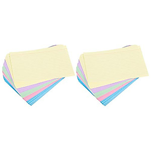 1InTheOffice Index Cards 5 x 8 Ruled Colored, Assorted 200/Pack