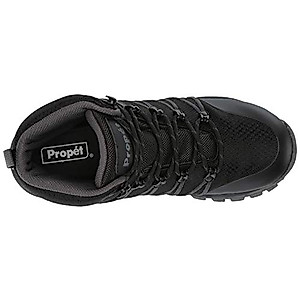 Propét Men's Traverse Hiking Boot, Black/Dark Grey, 09H 3E US