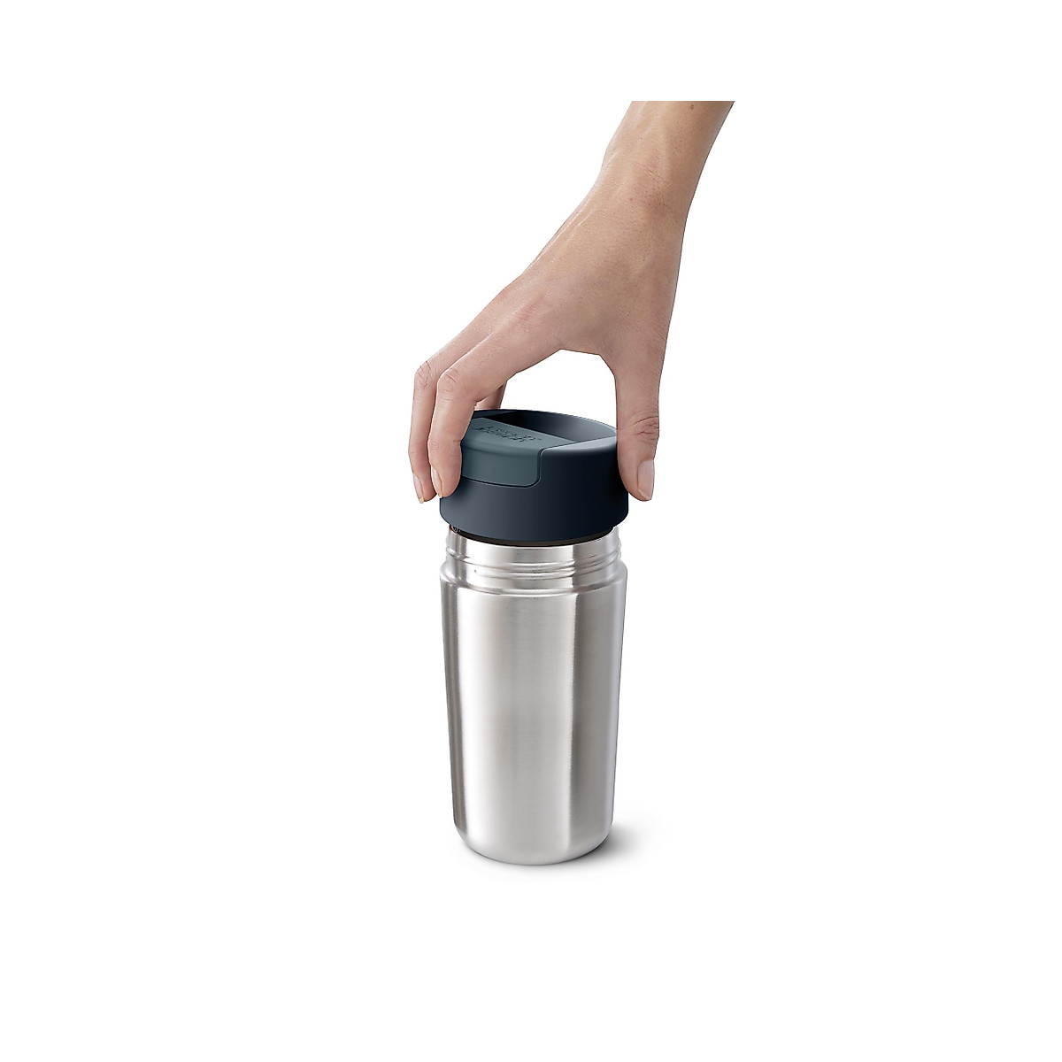 Joseph Joseph Sipp Stainless Steel Insulated Travel mug, Hygienic Leakproof reusable Vacuum thermal mug, Coffee & Tea Insulated Cup - 16 fl. oz