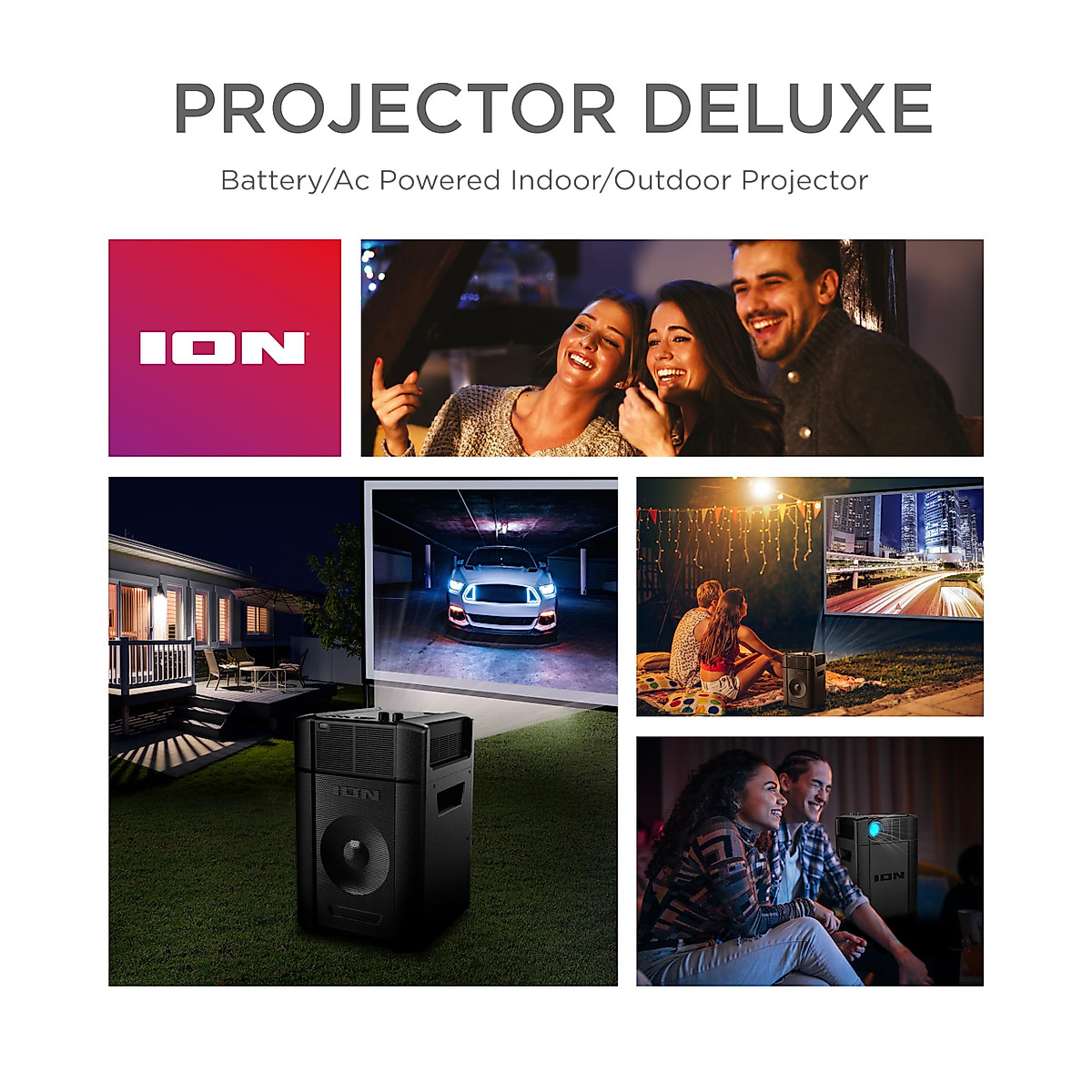 Ion Projector Deluxe Speaker Battery/AC Powered Indoor/Outdoor Projector