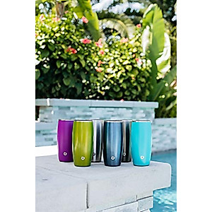 SNOWFOX Premium Vacuum Insulated Stainless Steel Beer Glass With Lid -Home Bar Accessories -Elegant Bartending -Lightweight Pint Glasses -Sleek Drinkware -Frosty Beverages Stay Cold -18oz -Olive Grey