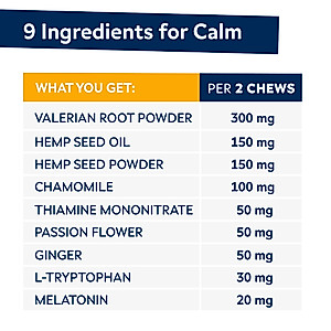Hemp Calming Chews for Dogs - Advanced Dog Calming Treats - Dog Calming Chews - Anxiety Relief Treats - Separation Aid, Barking, Stress Relief, Thunderstorms - Melatonin - Hemp Oil - 120Ct - Bacon