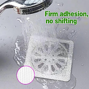 50Pcs 4" X 4" Disposable Hair Drain Catcher, Hair Drain Stickers, Hair Drain Sticker, Shower Drain Screen Hair Catcher, Disposable Floor Drain Sticker Suitable for Bathroom, Bathtub, Kitchen