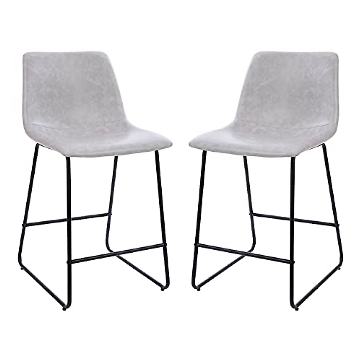 Flash Furniture Leather Stools, 24 inch, Light Gray