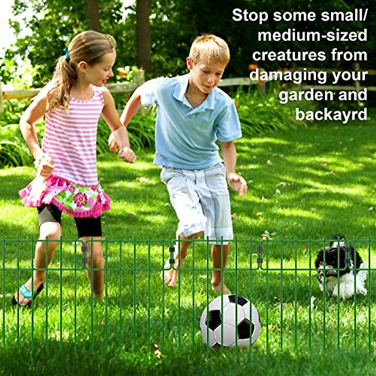 20 Pack Animal Barrier Fence,No Dig Garden Decorative Fence Rustproof Metal Wire Panel Border for Dog Defense Animal Barrier Rabbit Fencing Flower Edging for Yard Landscape Patio Outdoor 20.2ftx17in