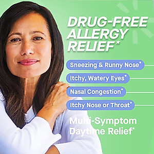 Genexa Allergy Care for Adults | Non-Drowsy, Allergy & Decongestant Relief | Delicious Organic Acai Berry Flavor | Homeopathic Remedy Made Clean | 60 Chewable Tablets