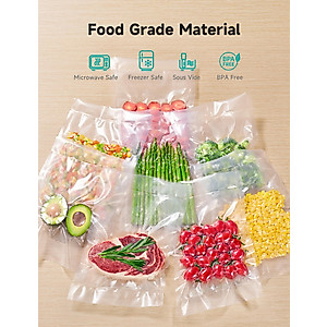 HiCOZY Vacuum Sealer Bags for Food, 6 Pack 8”x8.3’ Rolls for Custom Fit Airtight Food Storage, BPA Free for Meal Prep or Sous Vide Cooking, Safe to Microwave, Dishwasher, Boil, or Freeze