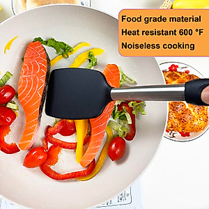 KLAQQED Spatula Set Silicone Spatula Heat Resistant Spatulas for Nonstick Cookware Rubber Spatula Turner Fish Wok Spatula, Large Nonstick Silicone Egg Spatula for kitchen use Cooking Utensils Set