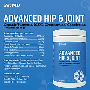 Pet MD 5in1 Multivitamin & Advanced Hip & Joint Soft Chew Bundle
