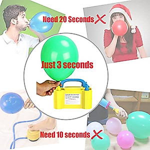 LANGXUN Portable High Power Electric Balloon Pump, Two Nozzle 110V 600W Air Blower Electric Ballon Inflator Pump for Party Latex Balloon Decoration Supplies