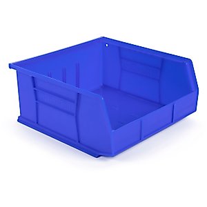 Hudson Exchange 11" x 11" x 5" Plastic Stackable Storage Bin and Hanging Container (Blue)