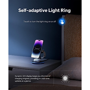 3 in 1 Charging Station for Apple Devices, Mag - Safe Charger Stand,15W Fast Magnetic Charger Wireless Compatible for iPhone 15 14 13 12 Pro/Max/Plus/Mini,AirPods Pro/3/2,iWatch 9/8/7/6/SE/5/4/3/2