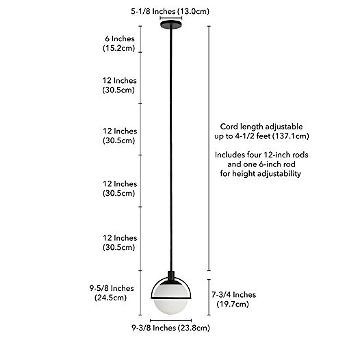 Cieonna Globe & Stem Floor Lamp with Glass Shade in Brass/White