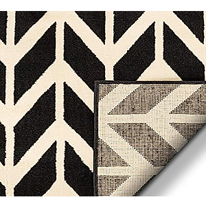 Well Woven Chevron Black 2' x 7'2" Runner Rug Carpet