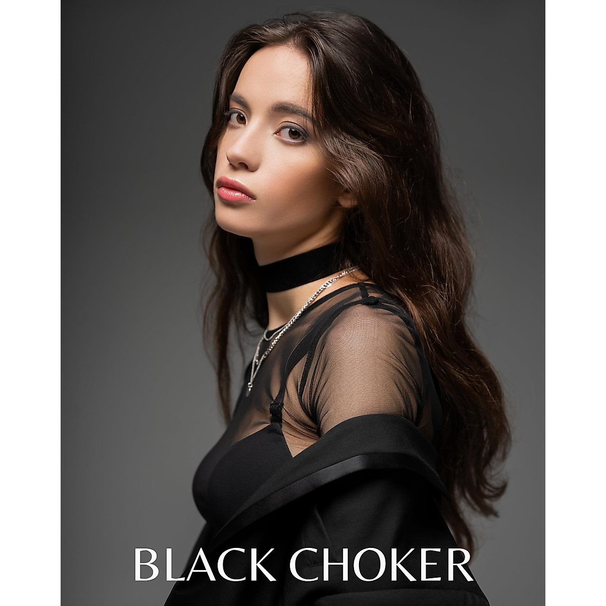 STACKABLE CREATIONS Black Choker Necklaces for Women, Wide Velvet Thick 90s Ribbon Neck Collar